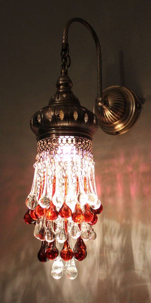 Turkish Wall Sconce - Teardrop Jewels | Turkish Lamp Wholesaler